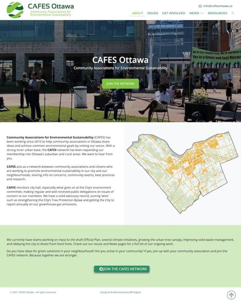 Portfolio: CAFES Ottawa - WP Expert